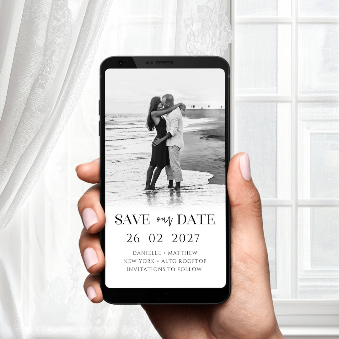 Digital Invite Electronic Save the Date, Minimal Save the Date E-invite ...