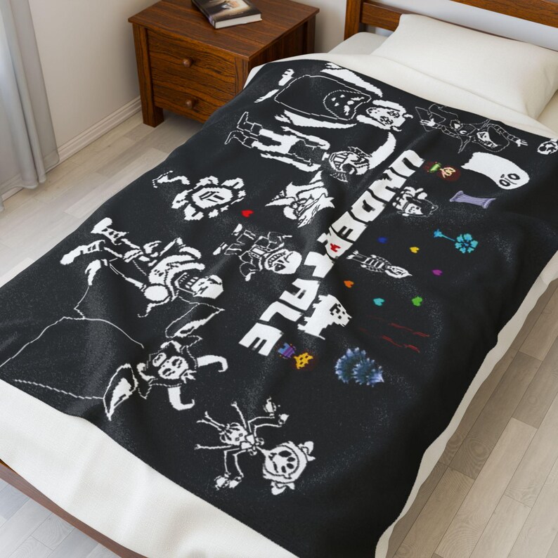 Undertale-inspired Velveteen Plush Blanket, Deltarune Blanket, Sans ...