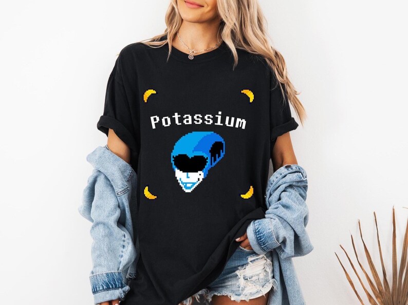 Deltarune Queen Meme T-shirt, Potassium Banana T-shirt Meme, Video Game ...