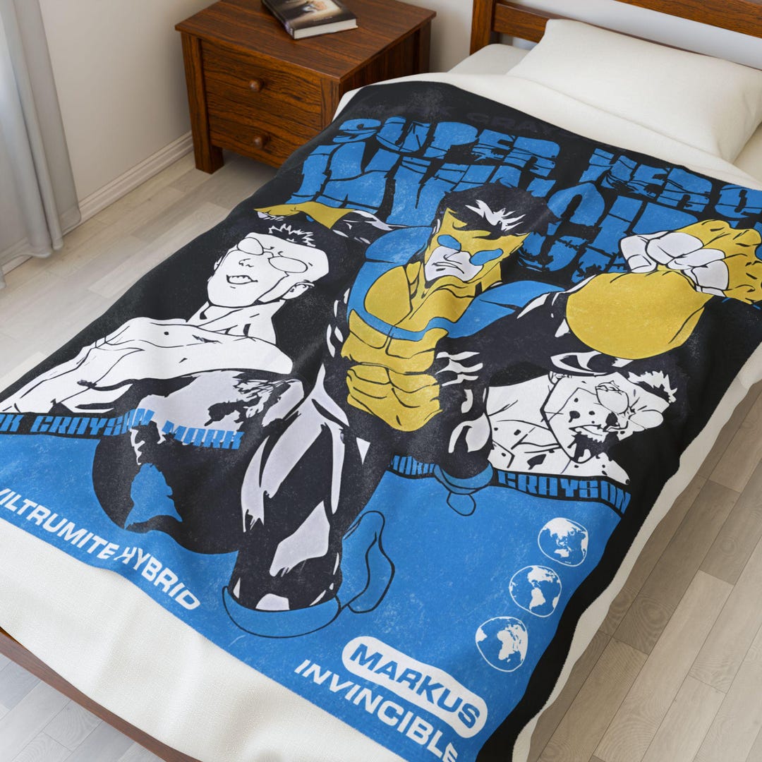 Invincible Comic Blanket, Invincible Apparel, Mark Grayson, Atom Eve ...