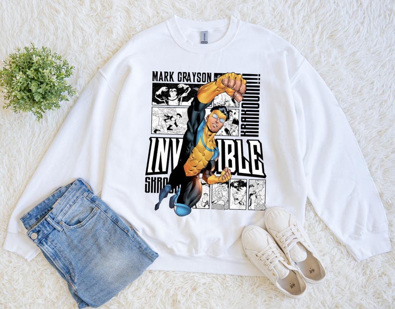 Invincible Comic Book Sweatshirt, Mark Grayson Sweatshirt, Invincible ...