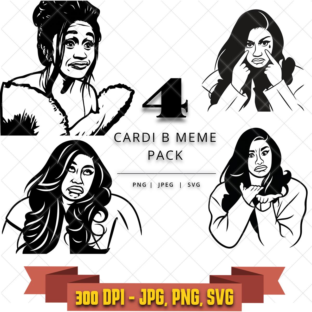 Cardi B Meme SVG (4 Designs) | Funny Celebrity Digital Download | Cardi ...