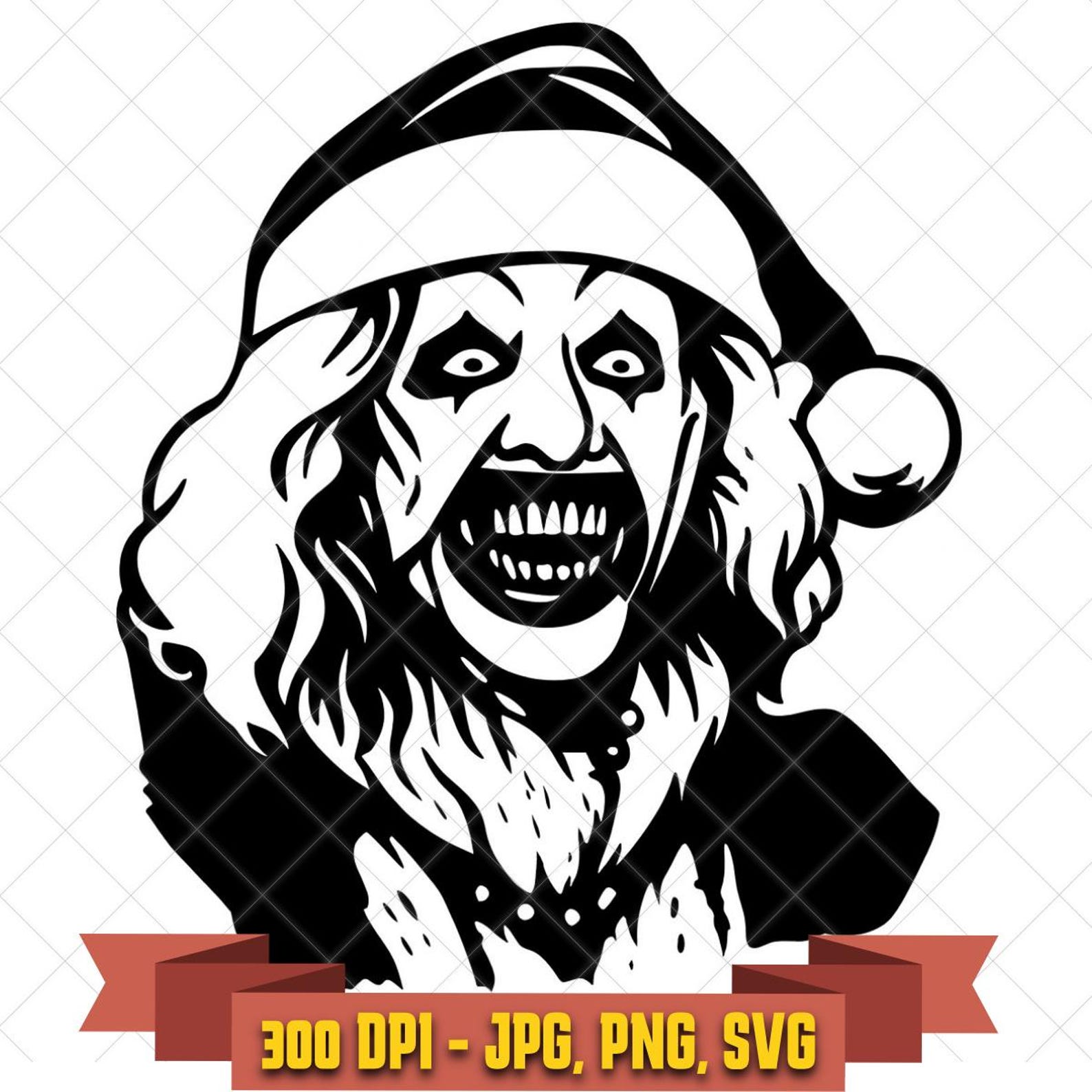 Art the Clown SVG | Terrifier Horror Movie Line Art Digital Download ...