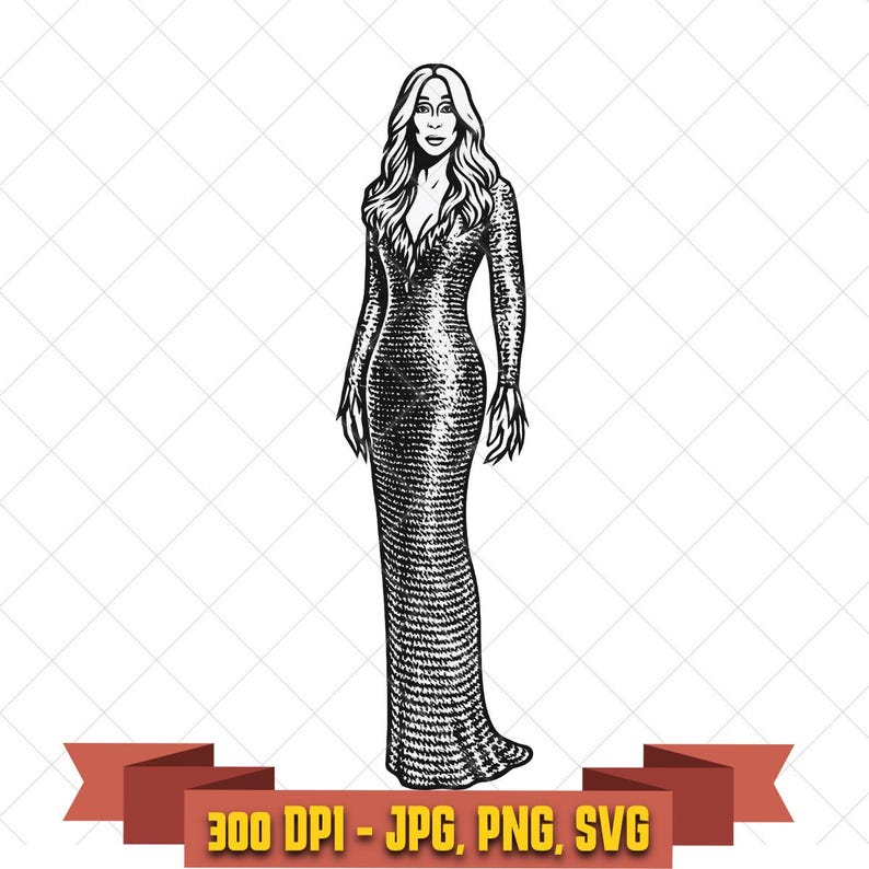 Cher Line Art SVG | Retro Pop Icon Portrait (digital Download) - Etsy