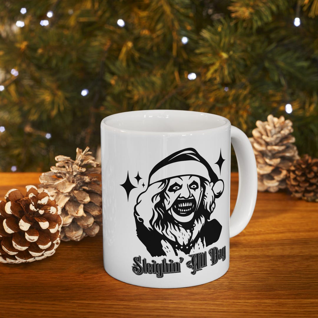 Art the Clown Christmas Mug • Terrifier Inspired Sleighin All Day Cup ...