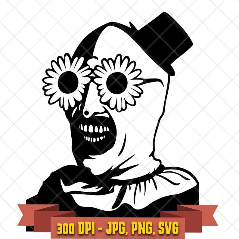 Art the Clown SVG | Terrifier Horror Movie Line Art Digital Download ...