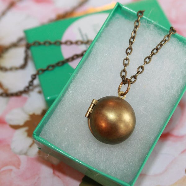 Ball Locket Necklace - Etsy