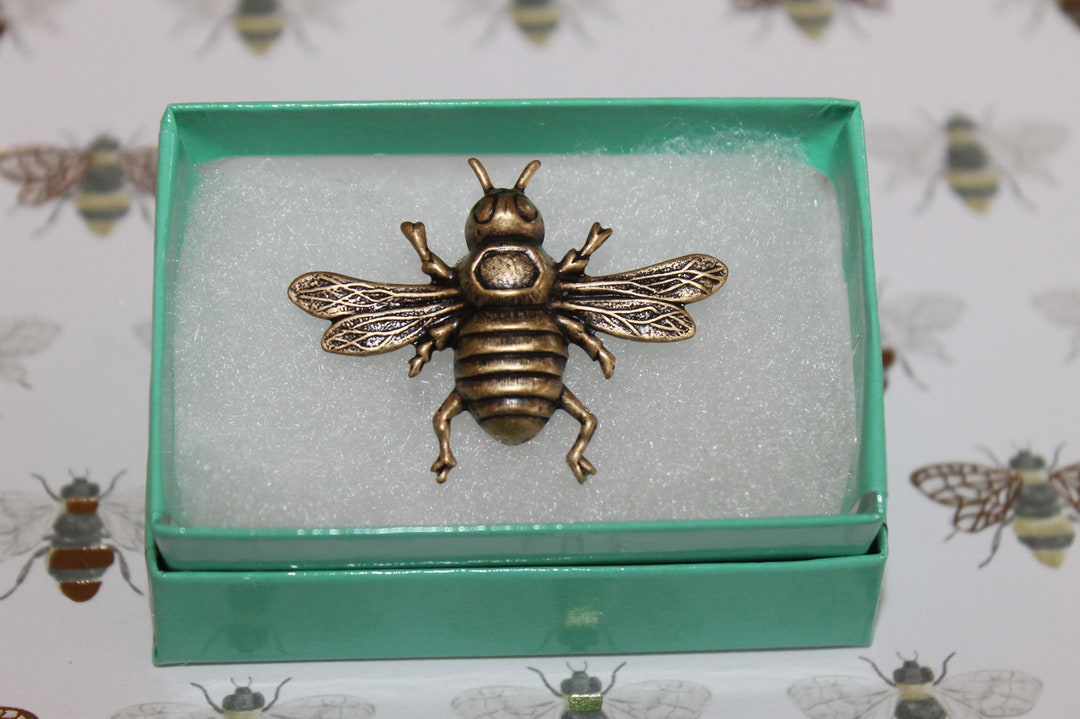 Antique Brass Mens Bee Tie Tack - Bee Gift for Him | Bee Gift | Father ...