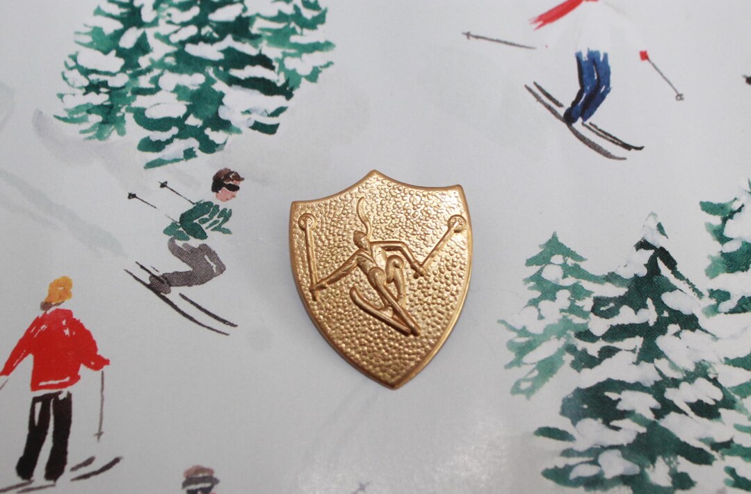 Brass Ski Pin for the Gal or Guy Who Loves to Shred! Hat Pin | German ...