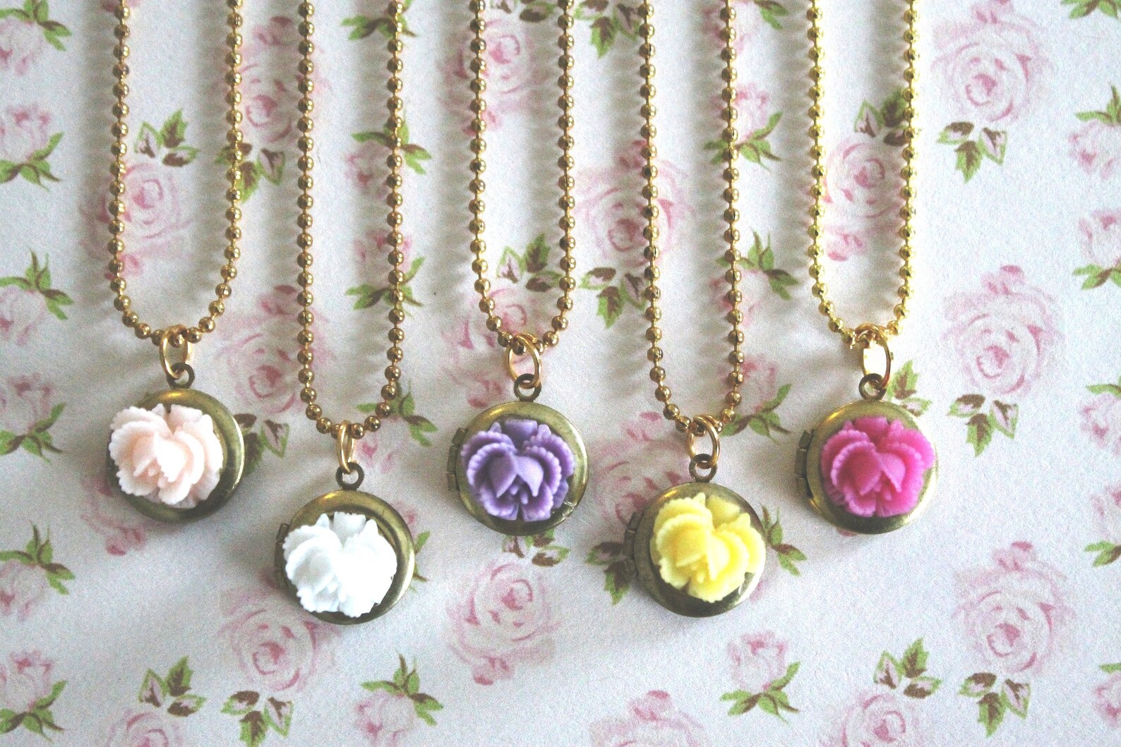 Girls Vintage Flower Locket Necklace Children Locket - Etsy