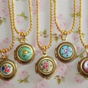 Petitie Girls Vintage Locket Necklace, Flower Girl Locket, Children ...