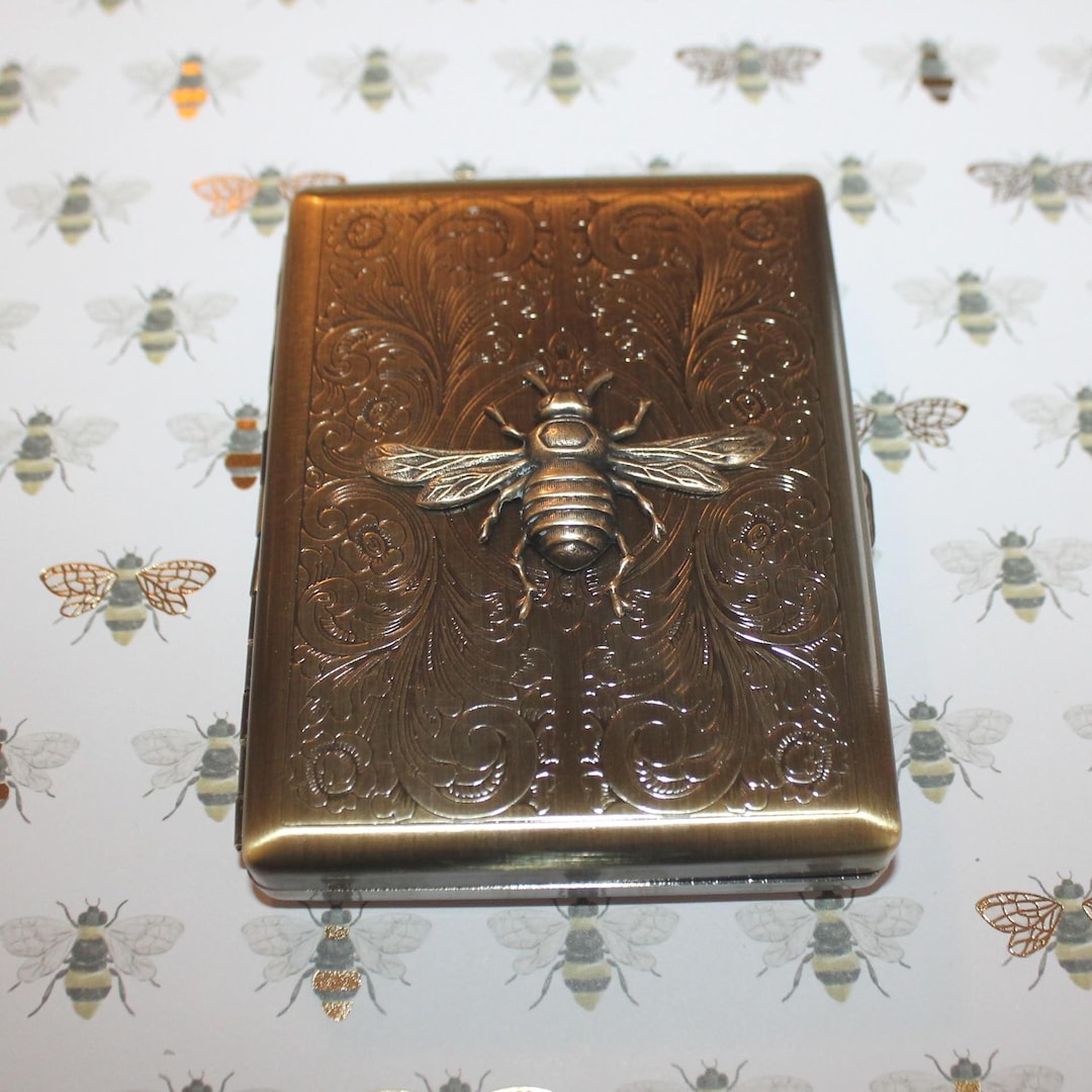 Bee Victorian Style Etched Ciggie Case, Wallet, Golf Tee, Business Card ...