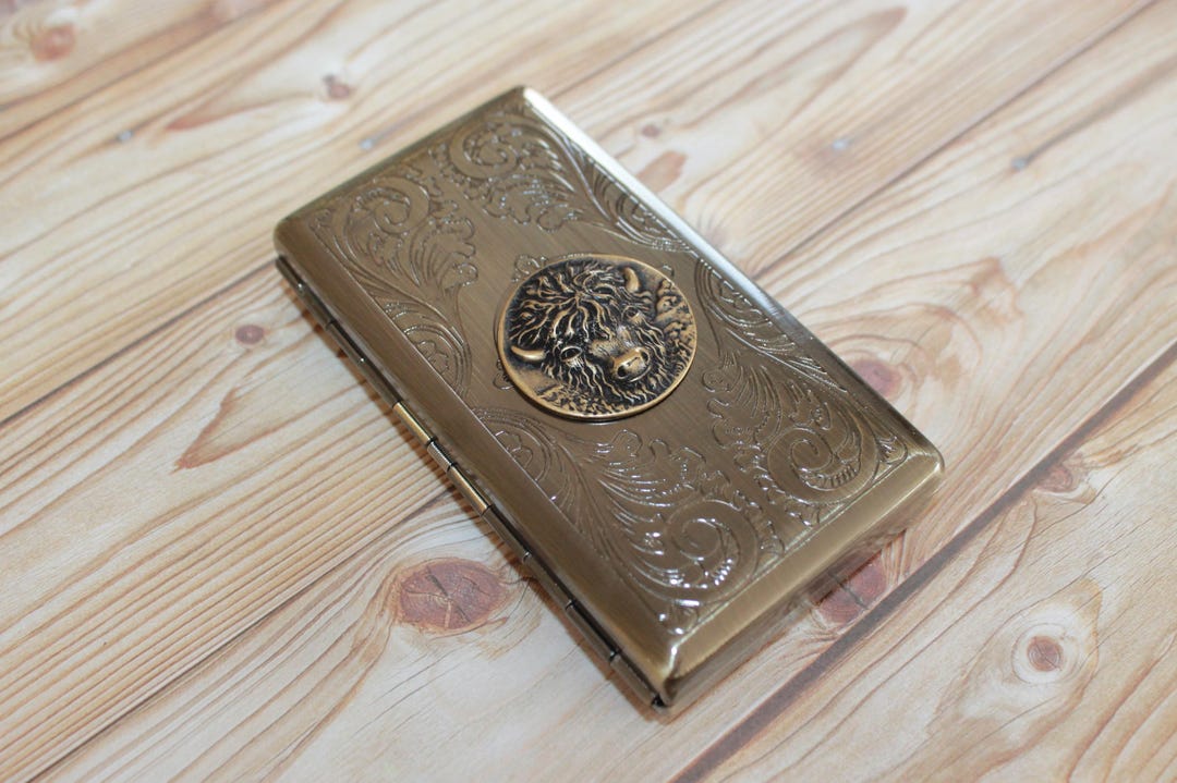 Victorian Etched Buffalo Cigarette, Business Card Holder, Golf Tee or ...