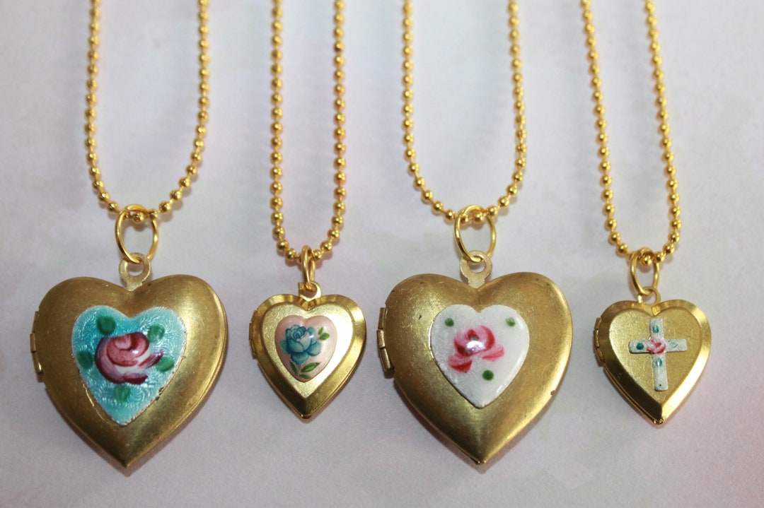 Vintage Locket Necklace Flower Girl Locket Children Locket - Etsy