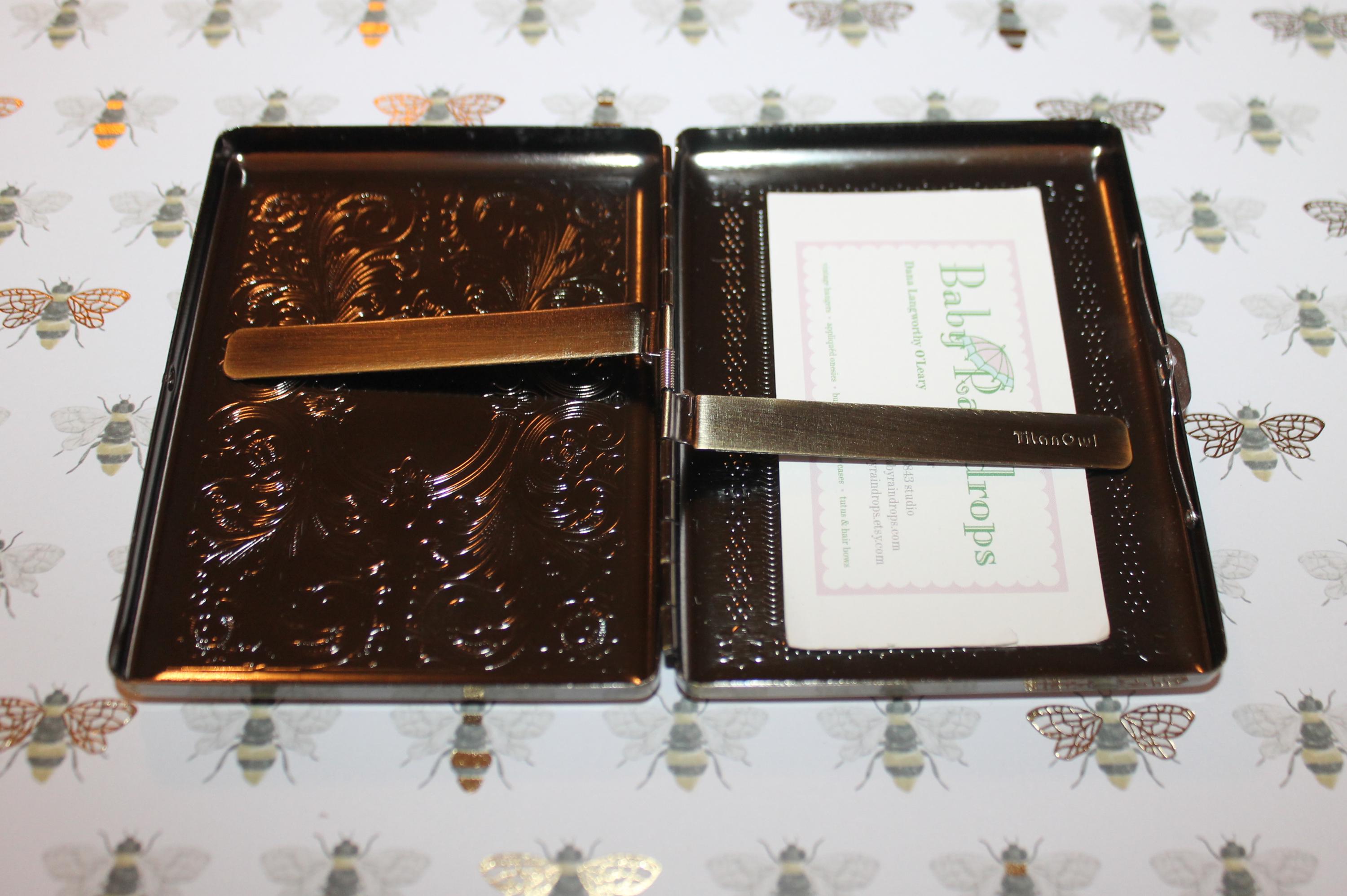 Bee Victorian Style Etched Ciggie Case, Wallet, Golf Tee, Business Card ...