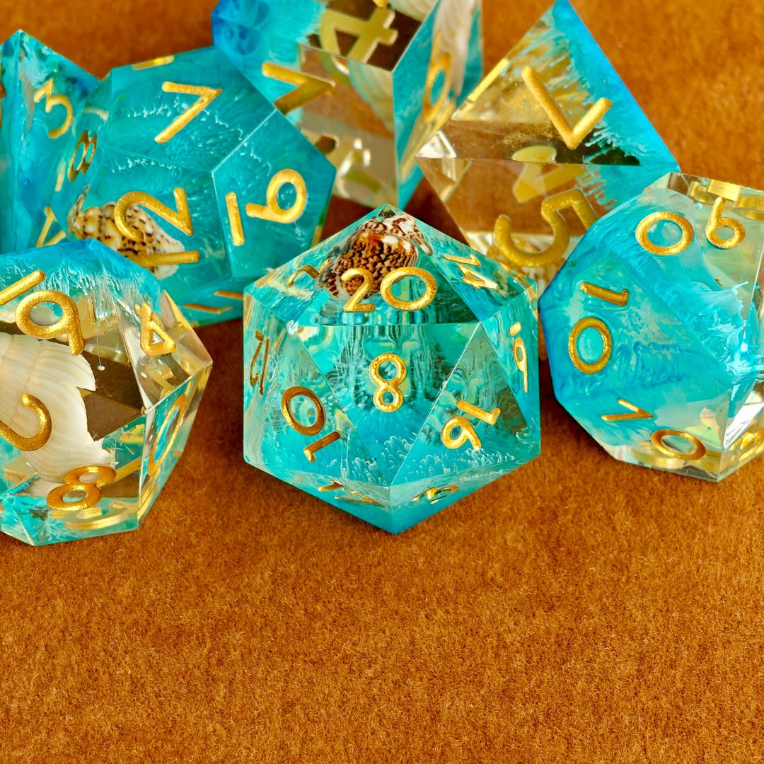 Conch DND Dice Set, Transparent Sharp Edge D&D Dice Full Set, Dungeons ...