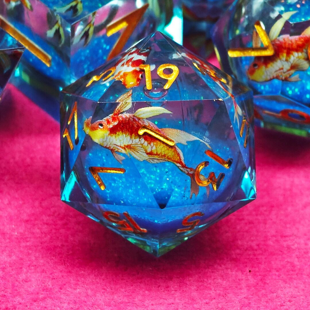 Blue Fish Liquid Core Dice Set for Magic Game, Gorgeous Dungeons and ...