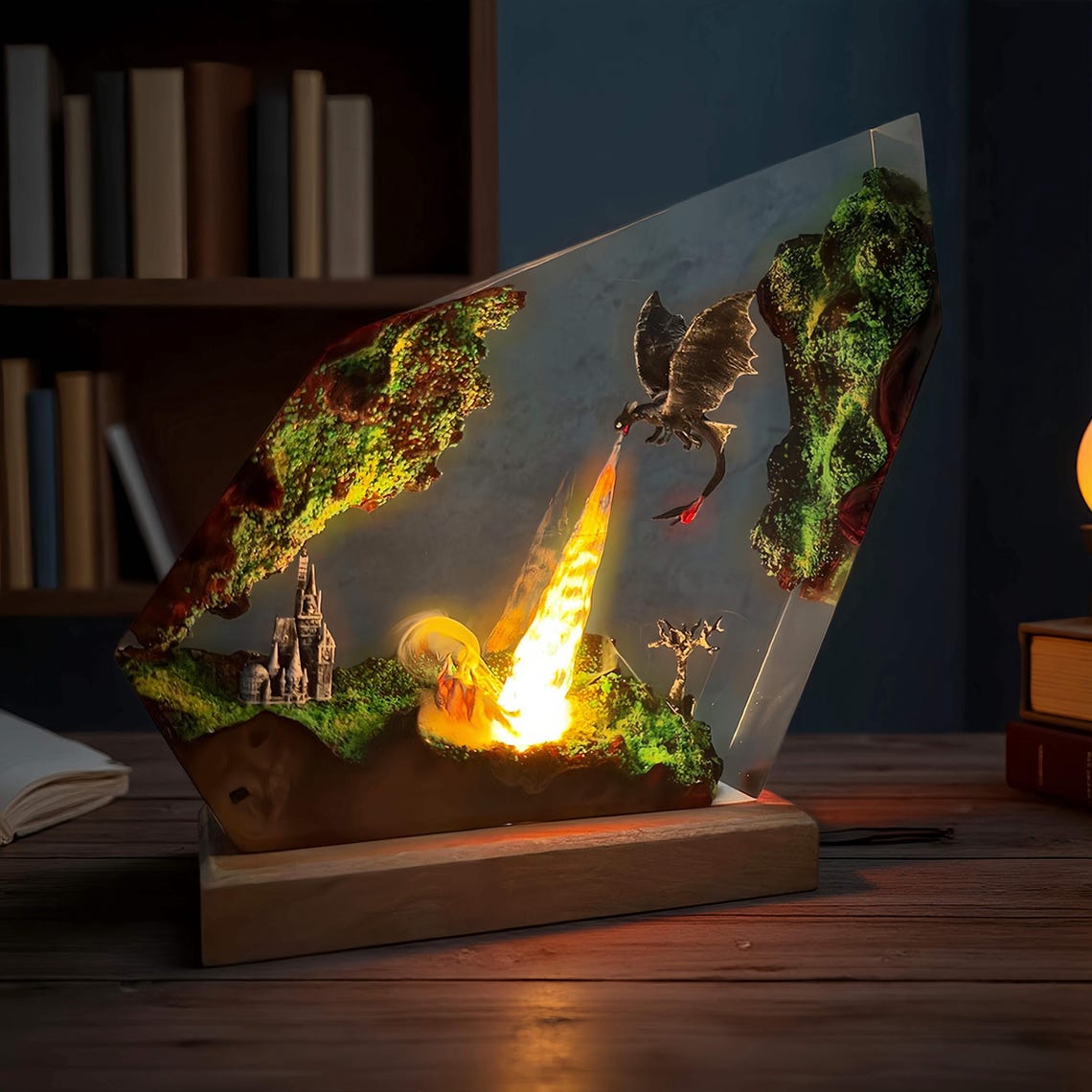 Personalized Dragon Night Light, Toothless Resin Lamp, Flying Httyd ...