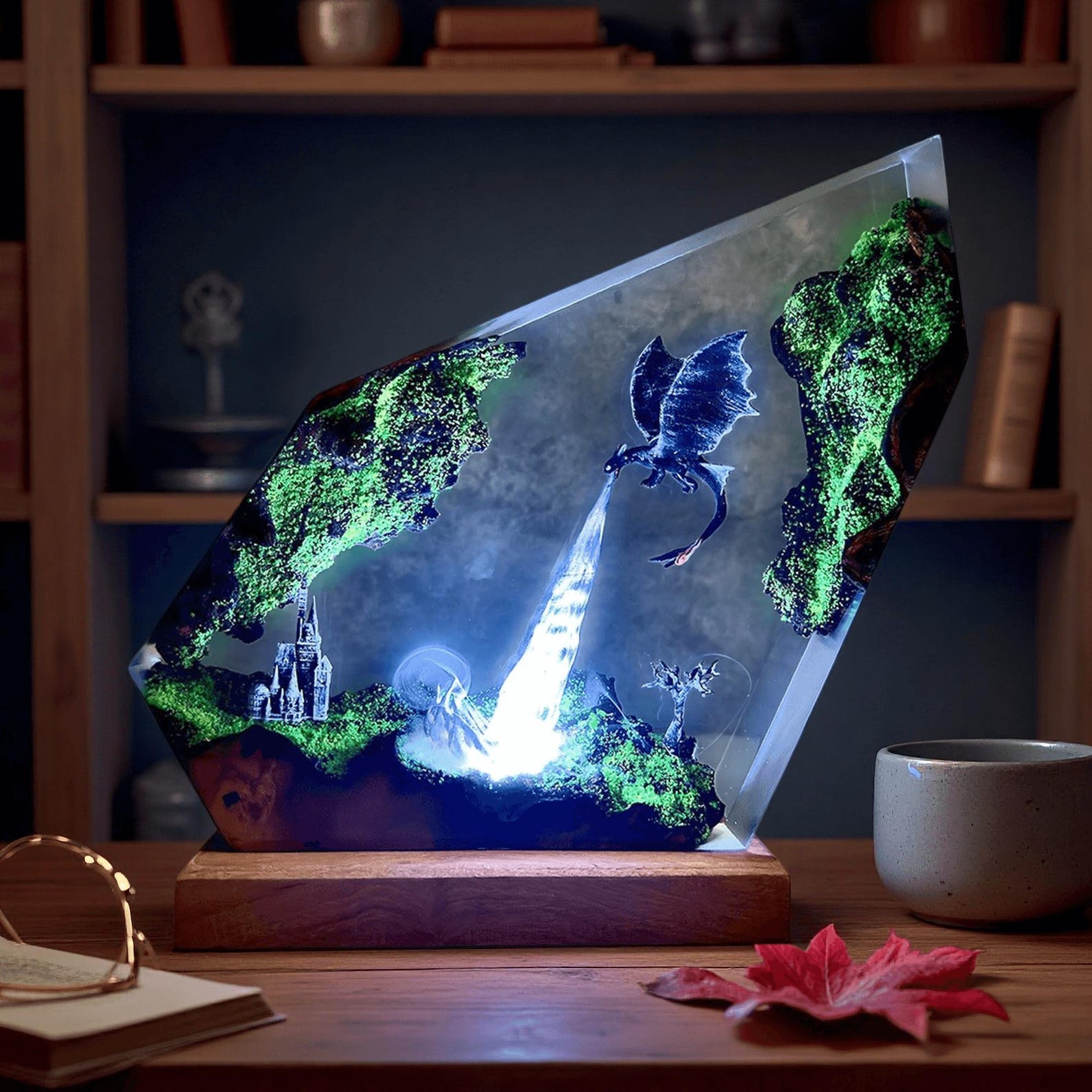 Personalized Dragon Night Light, Toothless Resin Lamp, Flying Httyd ...