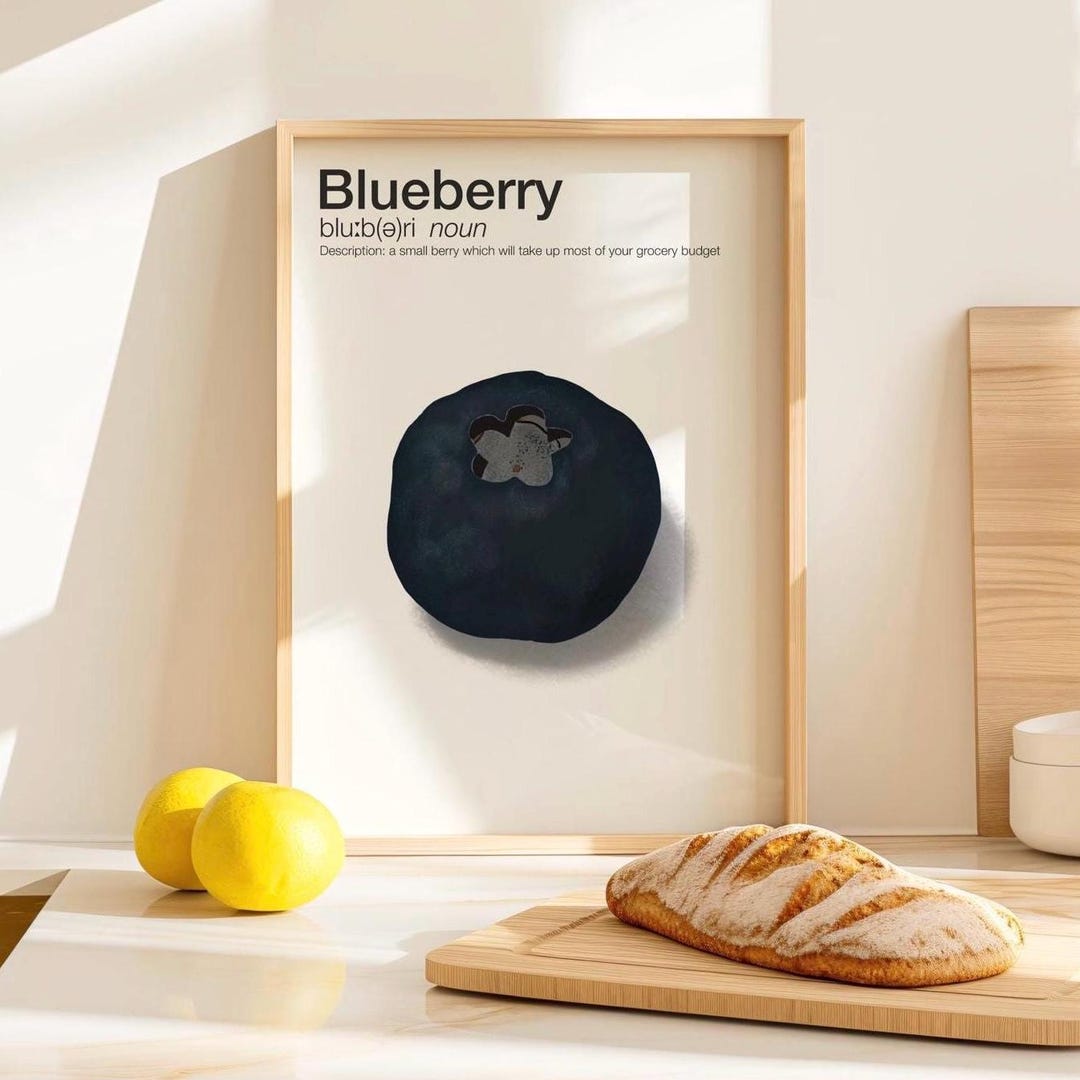 Blueberry Poster | Funny Caption | Toddler Parent Gift | Kitchen Decor ...
