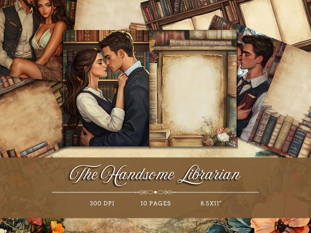 Secret Handsome Librarian Lover, Scrapbook Paper, Junk Journal ...