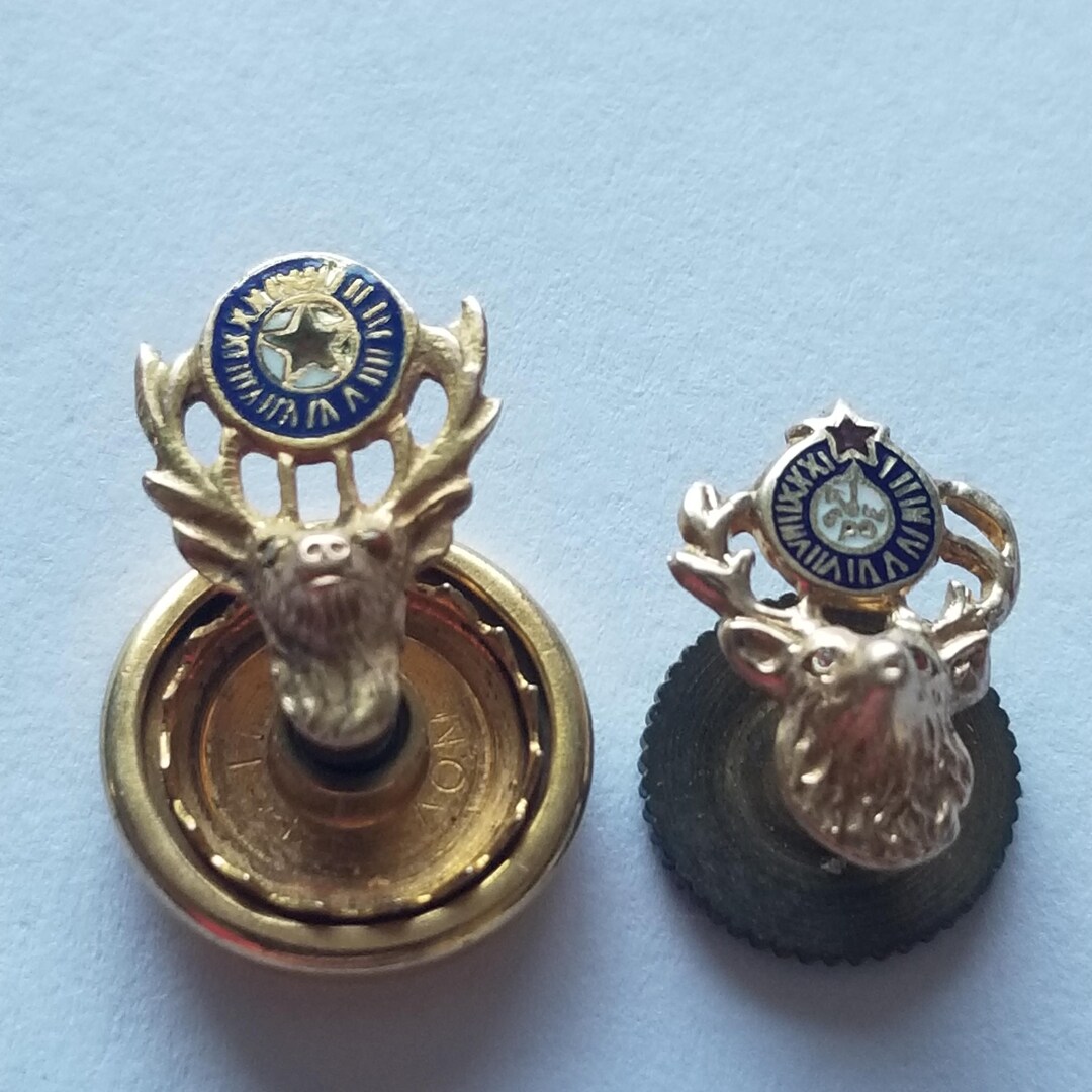 Two Small Gold Antique Elks Lodge Enameled Pins - Etsy