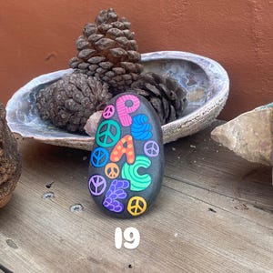Colorful, Hand-painted Healing Stone - Inspirational Designs - Etsy