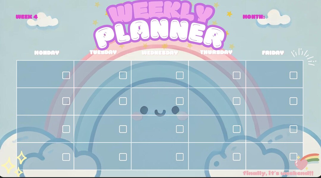 Kawaii Weekly Planner - Etsy
