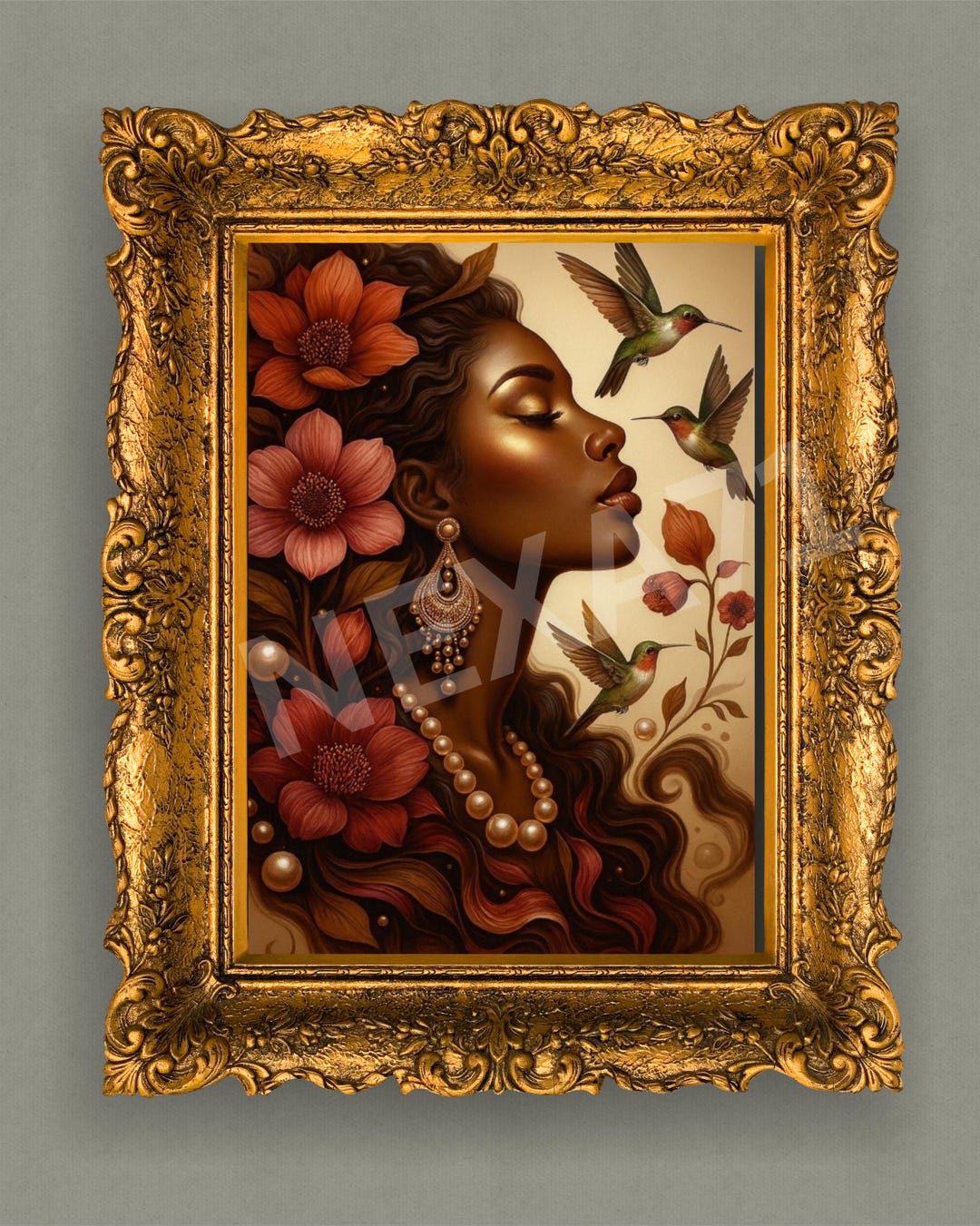 Golden Radiance | African American Woman Wall Art | Black Woman Digital ...