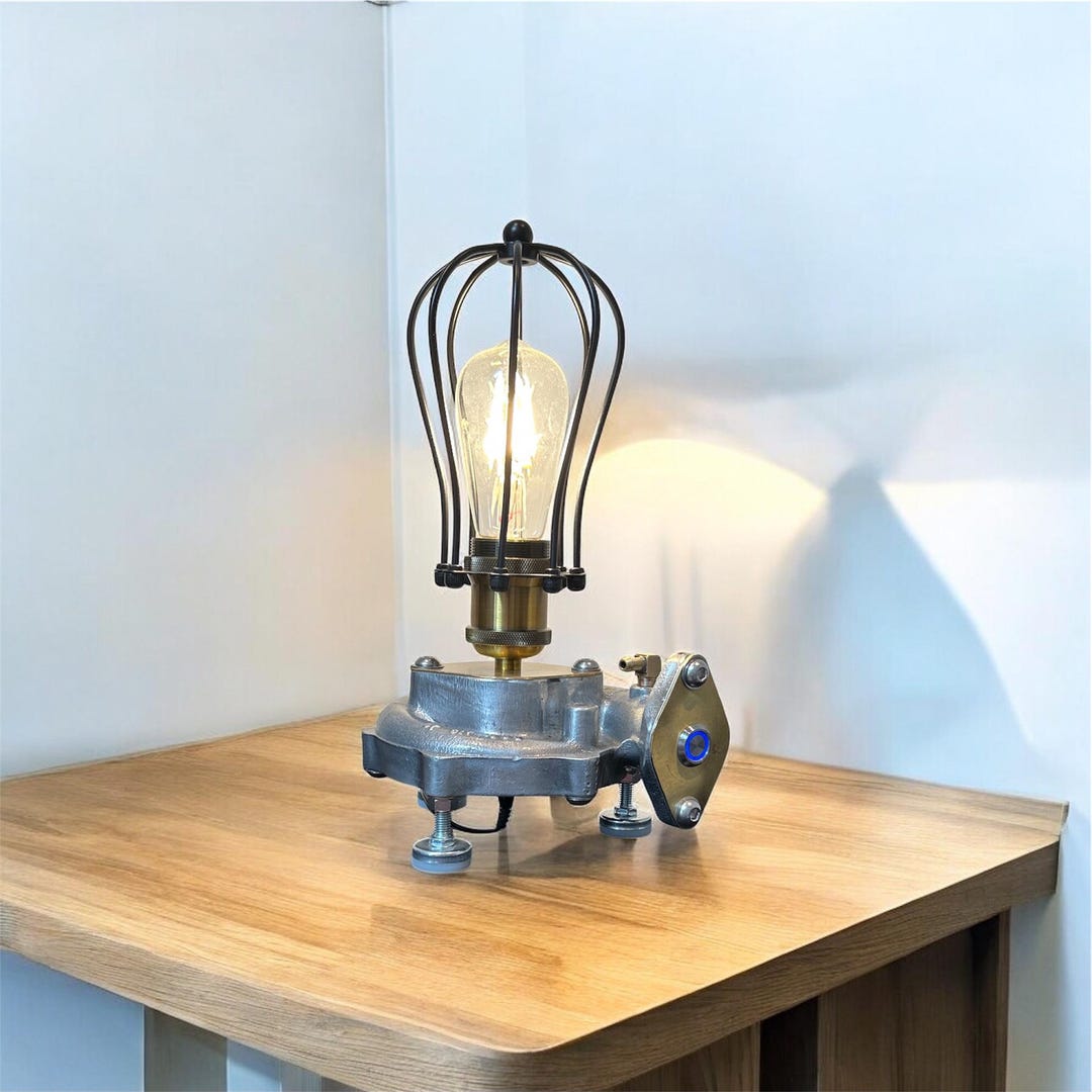 Car Turbo Lamp: Handmade Steampunk Decor With LED Bulb - Etsy