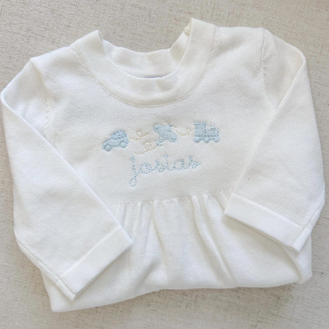 Personalized Embroidered Knit Gown | Heirloom Gift | Baby Shower Gift ...