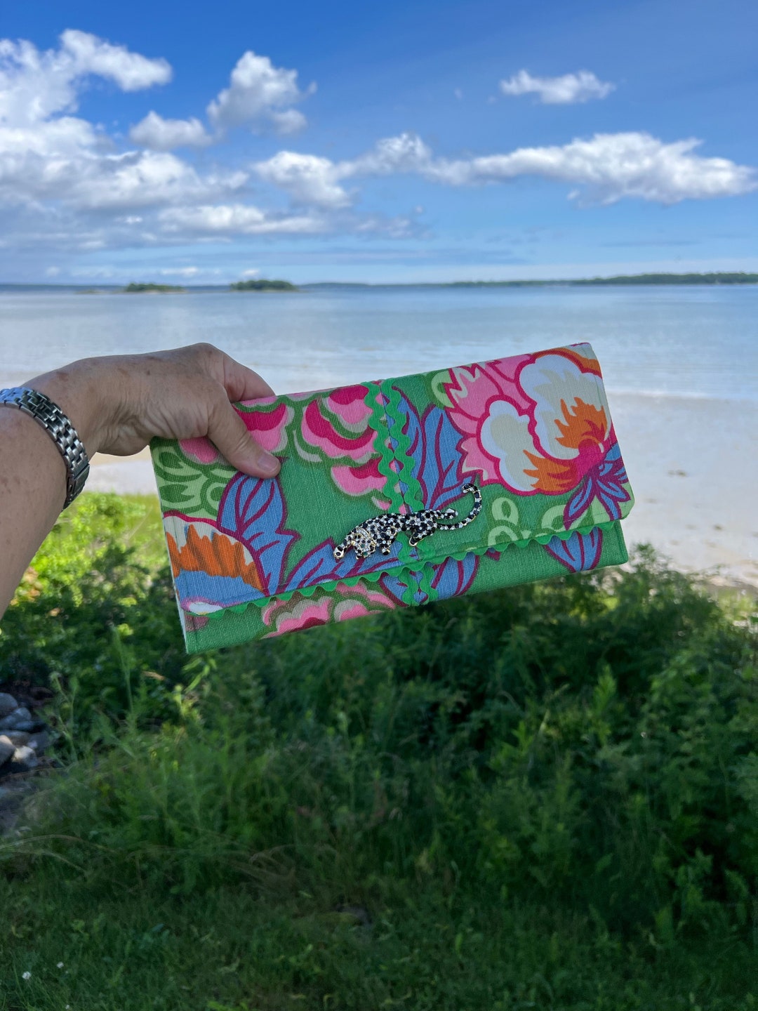 Green Clutch Floral Clutch Fabric Clutch Foldover Clutch In Fabric green-clutch-floral-clutch-fabric-clutch-foldover-clutch-in-fabric