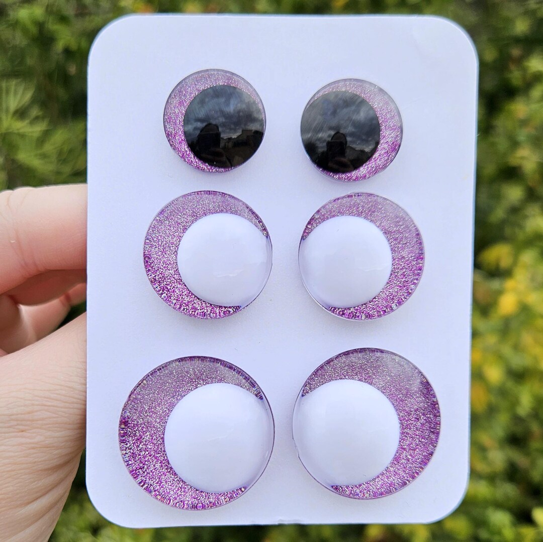 Pink/purple Glitter Safety Eyes/sinker Eyes for Crochet Plushies 20mm ...