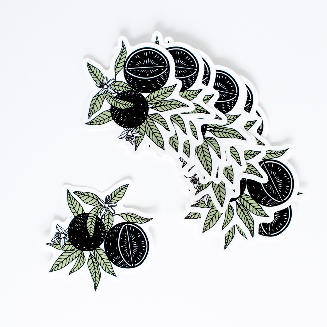 Citrus Sticker, Waterproof Sticker, Vinyl Sticker, Oranges Sticker ...