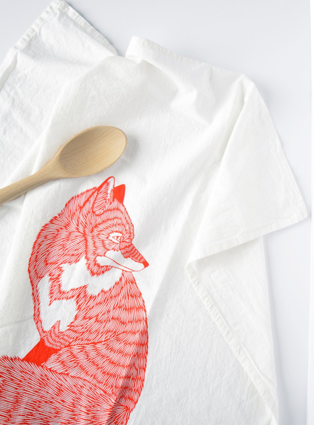 Fox Tea Towel, Fox Flour Sack Towel, Floursack Towel, Tea Towels ...