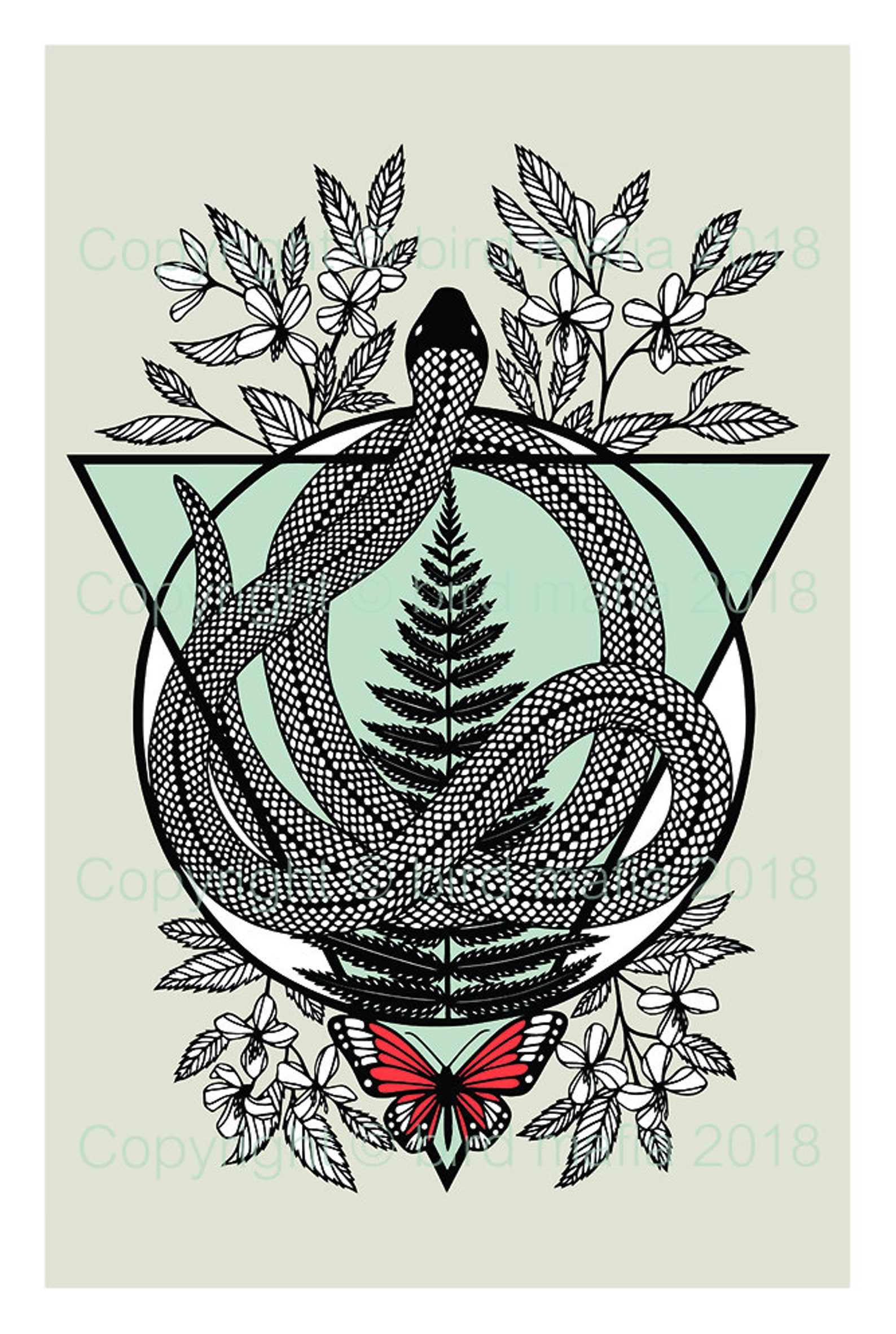 Limited Edition Print Poster Print Poster Art Snake Art - Etsy