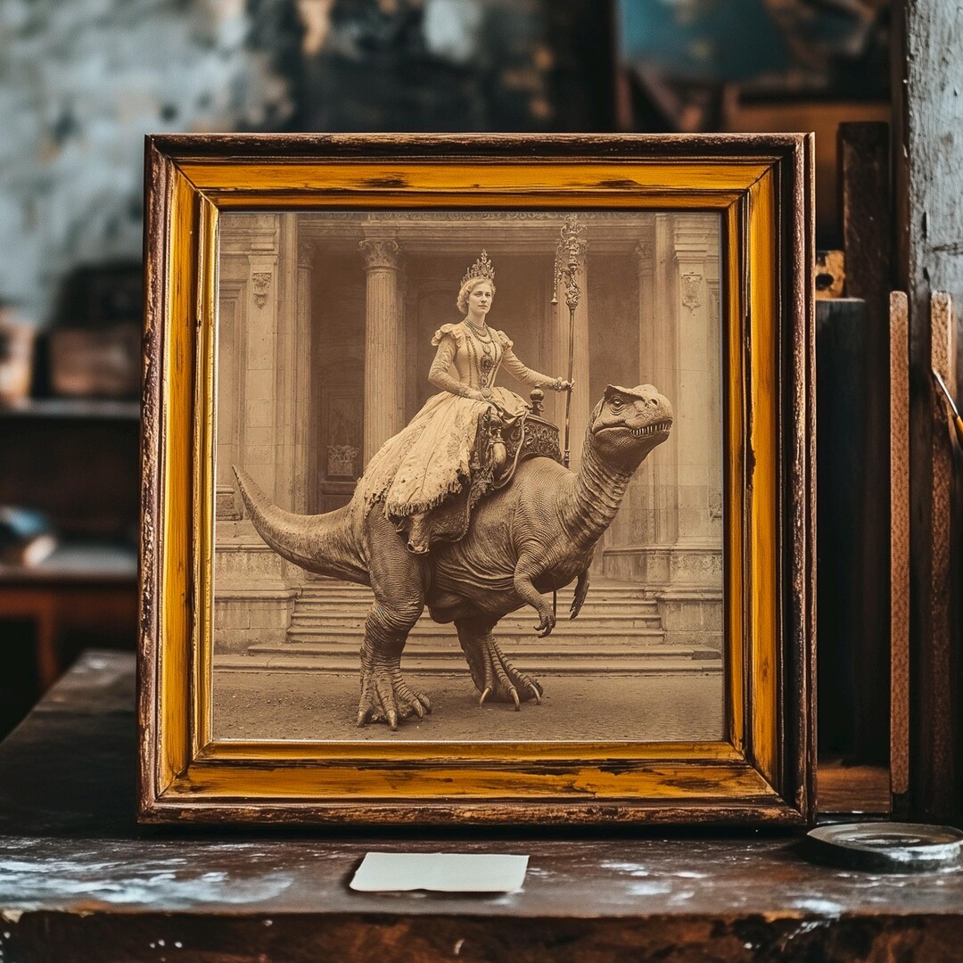 Victorian Dinosaur Wall Art - Halloween Dino Print, Gothic Horror Decor ...