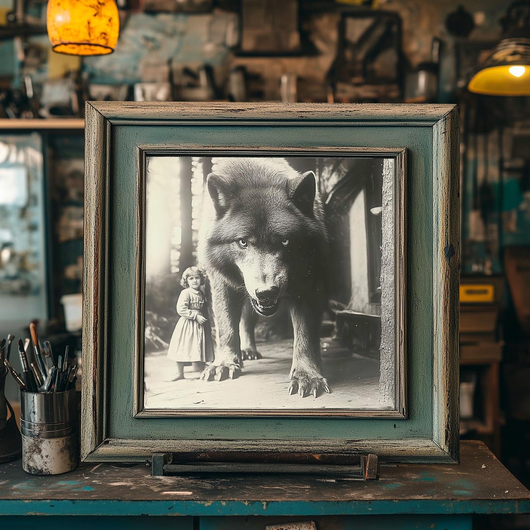 Giant Wolf Photo Antique Vintage Photographs Horror Wolf Photography ...