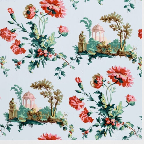 Antique French Botanical Wallpaper Illustration Hortensia - Etsy