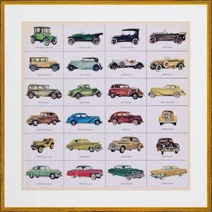 Vintage Mid Century Classic American Cars Illustration - Etsy