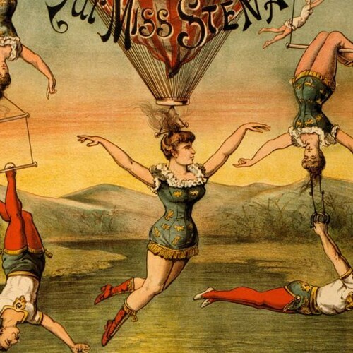 Antique Victorian Circus Poster Air Balloon Aerialist - Etsy