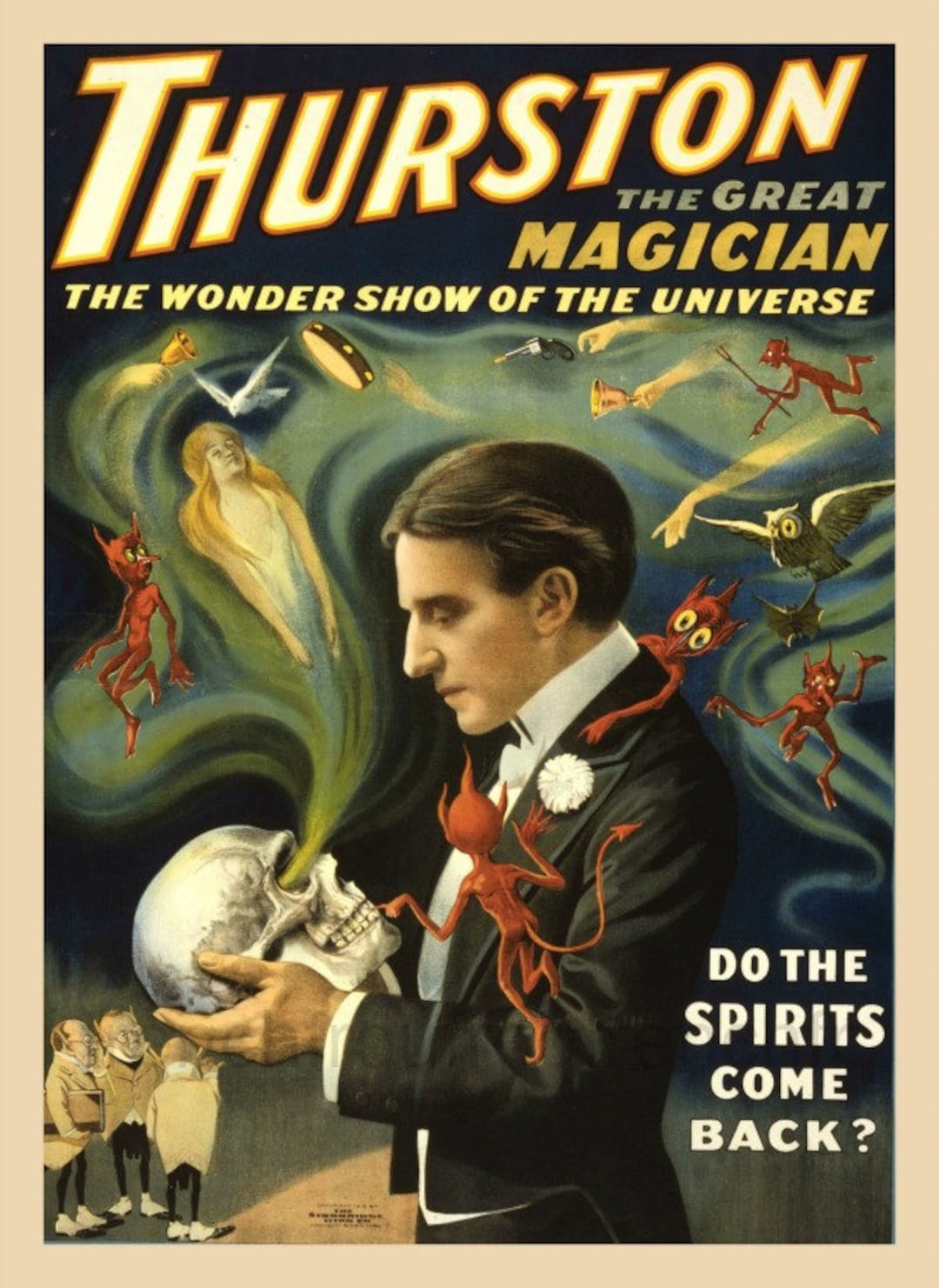 Antique Victorian Magician Art Poster Divination Skull DIGITAL DOWNLOAD ...