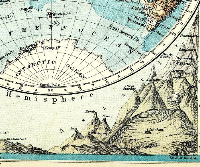 Antique Victorian Map of the World Lithograph Art Poster | Etsy