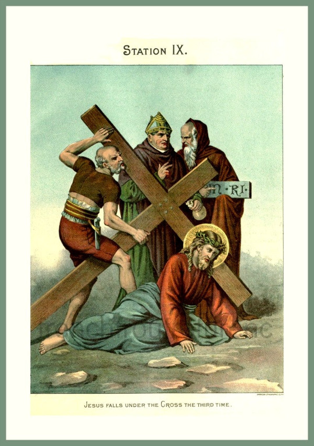 Antique Victorian Catholic Religion Illustration Stations of the Cross ...