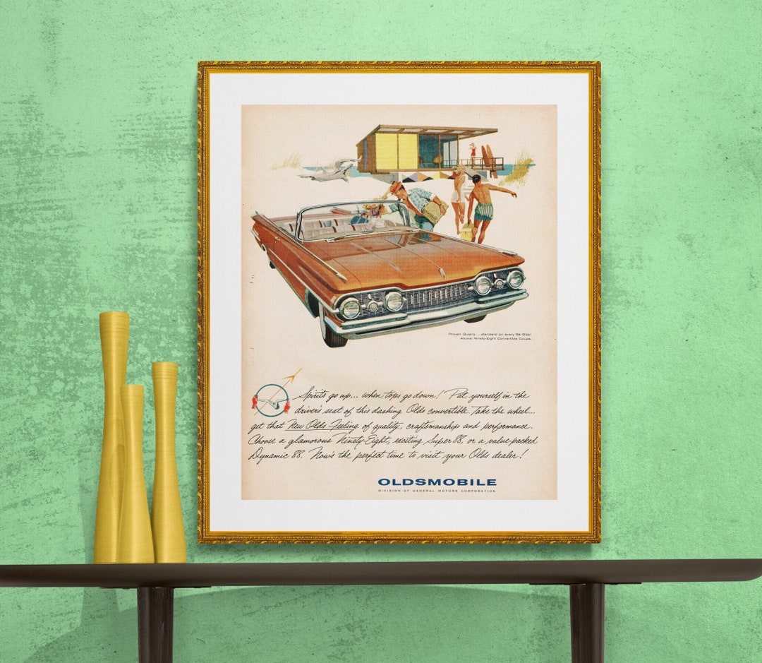 Vintage Mid Century Gold Convertible, Beach House, Surfers ...