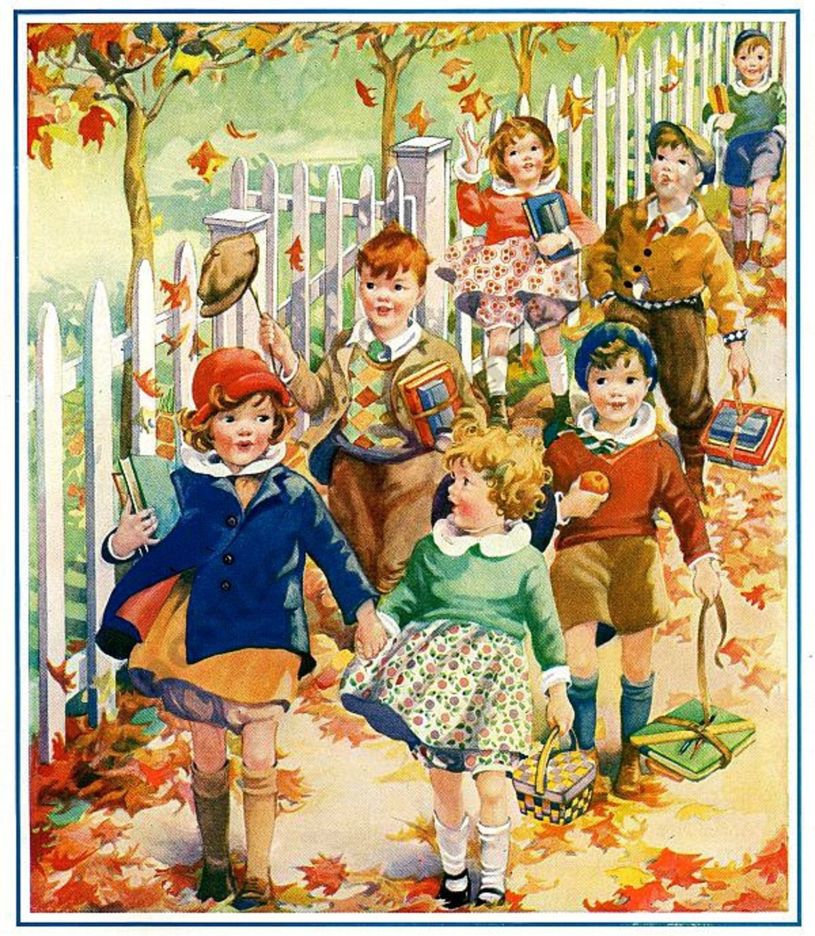 Antique Victorian Illustration Children Back to School DIGITAL - Etsy ...