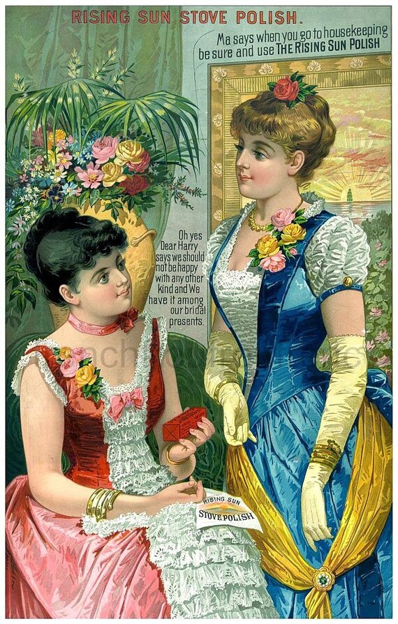 Antique Victorian Fashion Illustration Advertisement Stove | Etsy