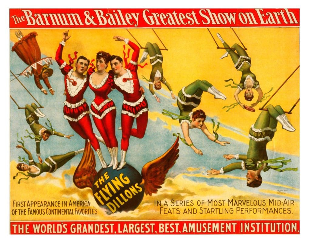 Antique Victorian Circus Poster Trapezist Acrobat Illustration - Etsy