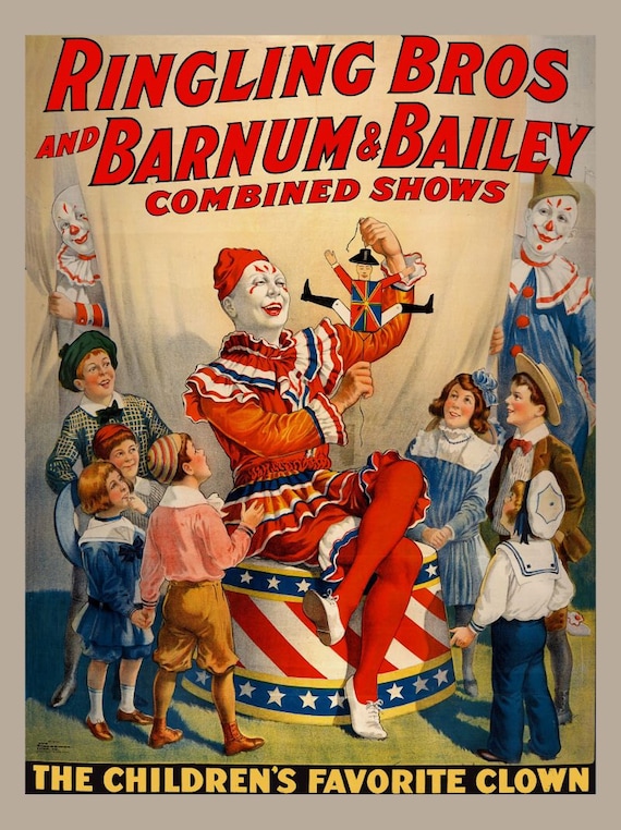 Vintage Circus Posters Clown