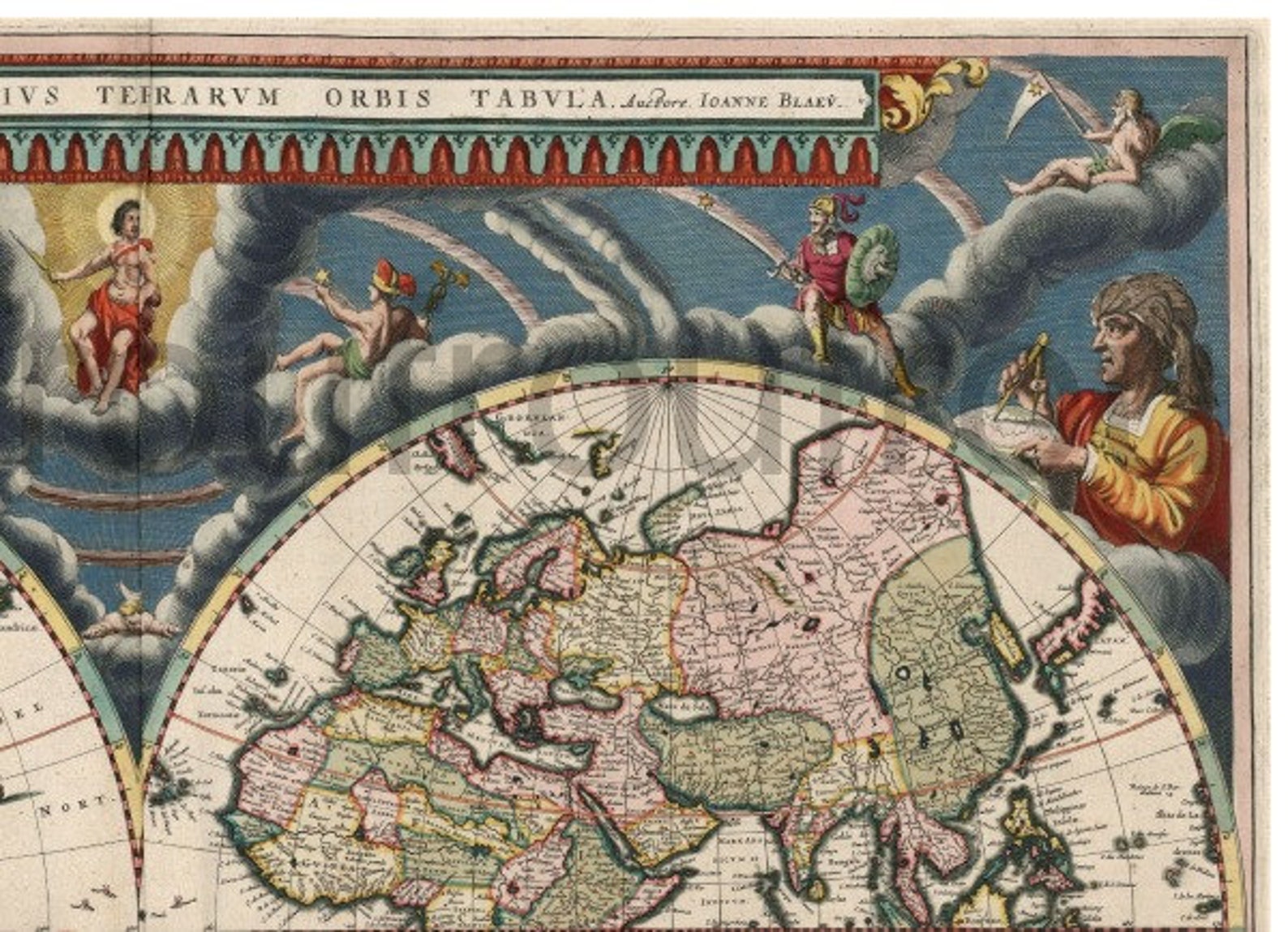 Antique Latin Map Illustrated and Colored Dated 1664 DIGITAL | Etsy